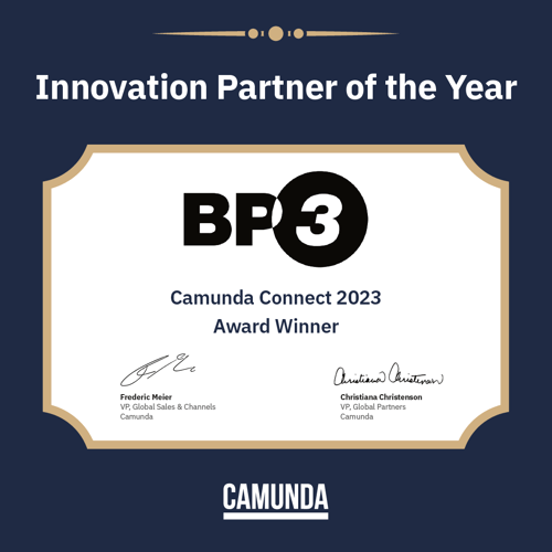 BP3 Global Wins Camunda Innovation Partner of the Year 2023